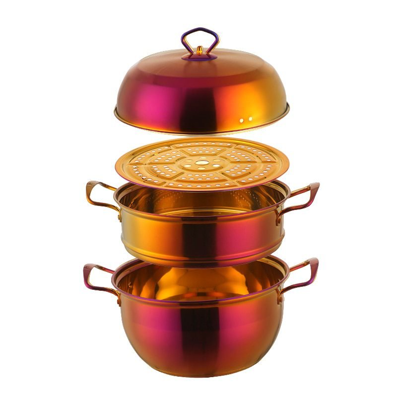 3 layers Stainless Steel Gold Cooking Pots - Mojito Fashion